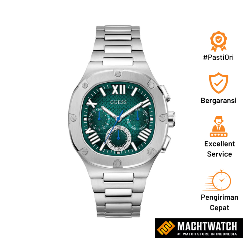 Jual Jam Tangan Pria Guess Headline GW0572G6 Men Green Dial Stainless ...