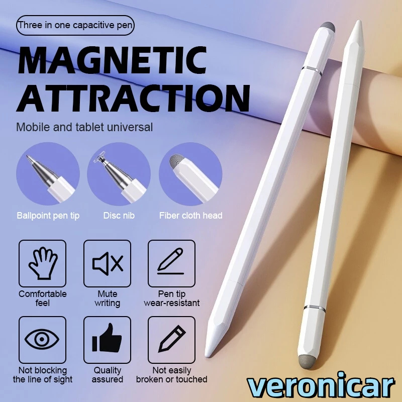 Jual Universal 3 in 1 Capacitive Stylus Pen Touch Screen Magnetik Pen ...