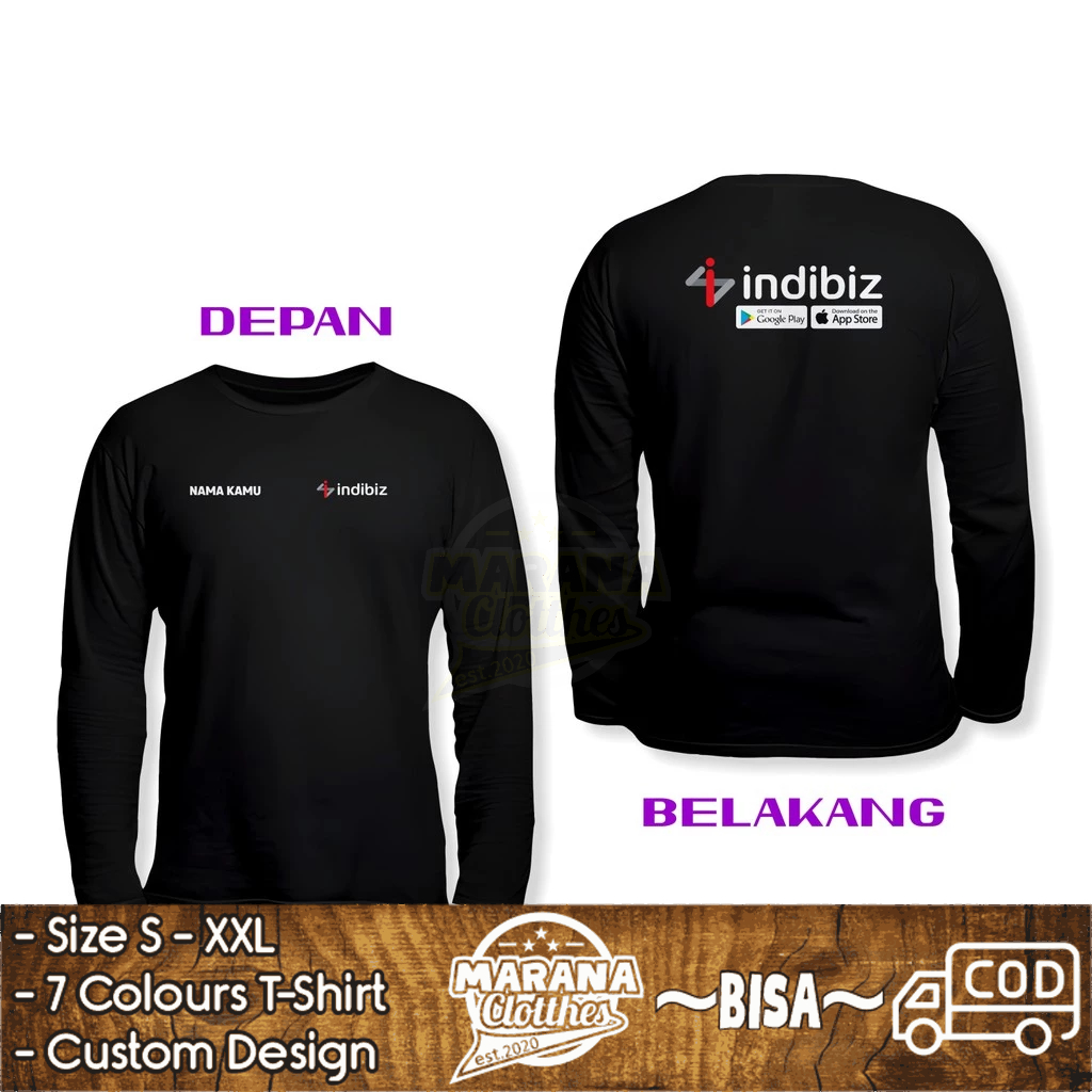 Jual Kaos Indibiz Logo Gratis Nama Kamu DB Lengan Panjang Kaos Distro ...
