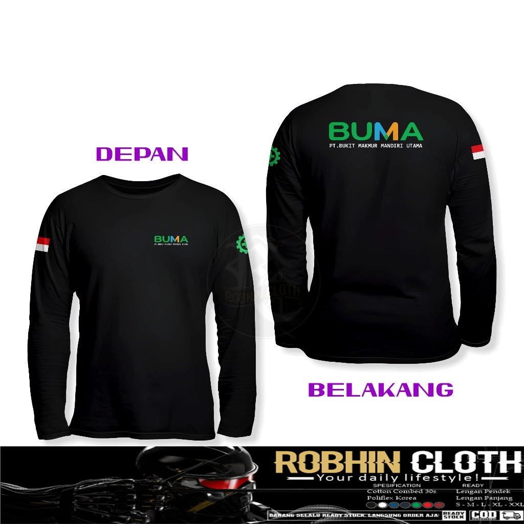 Jual Kaos Baju PT BUMA Bukit Makmur Mandiri Utama v2 DB Lengan Panjang ...