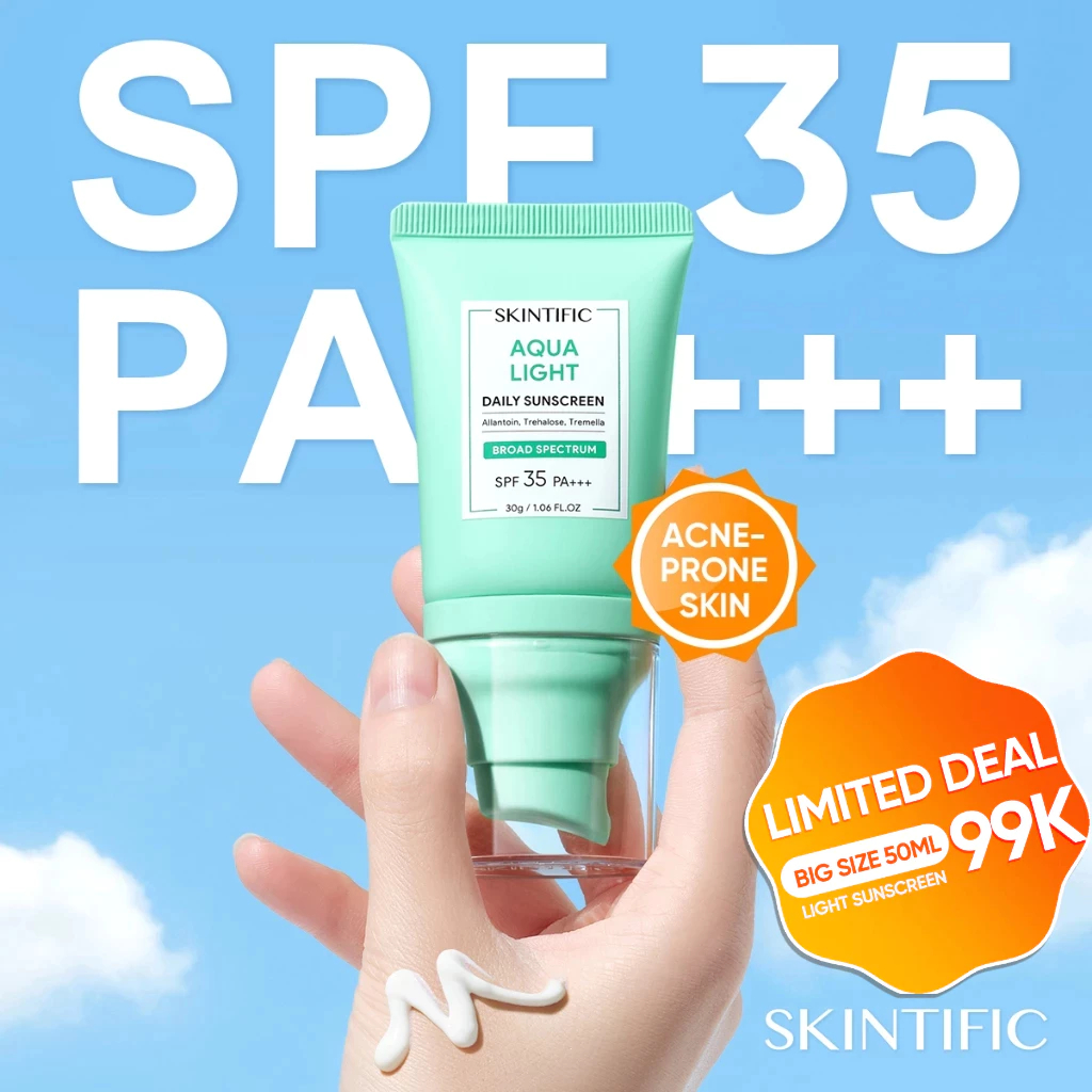Jual SKINTIFIC Aqua Light Daily Sunscreen SPF35 PA+++ SKINTIFIC Matte ...