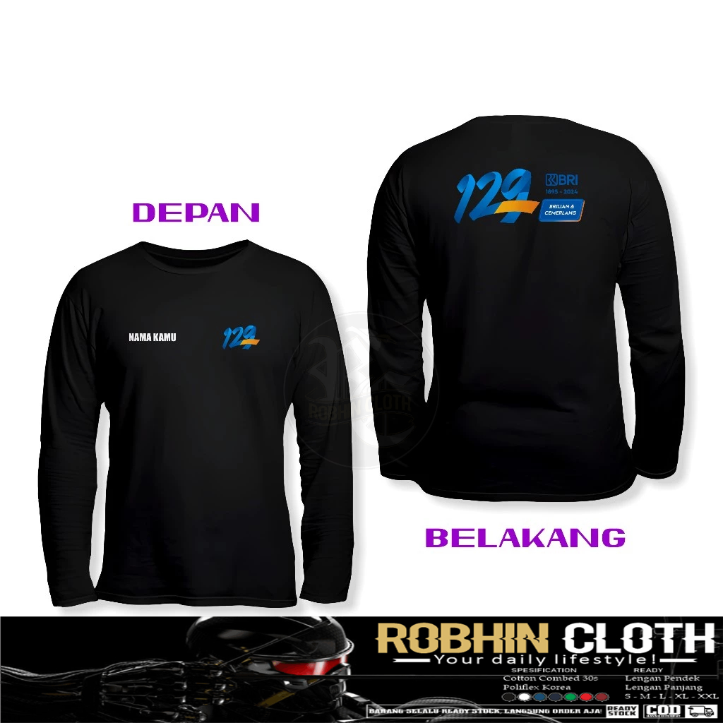 Jual Kaos Baju HUT BRI Ke 129 Brilian Dan Cemerlang Logo Resmi Gratis ...