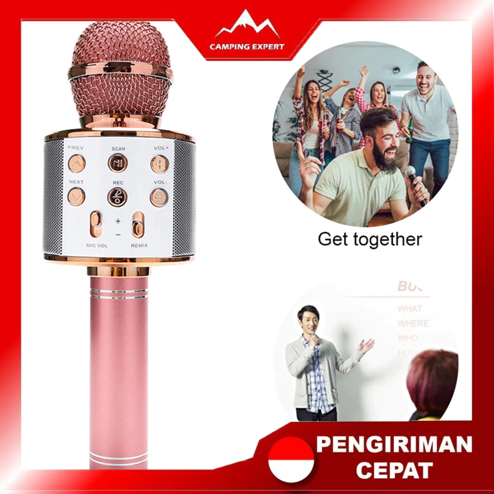 Jual Professional BT Wireless Microphone Karaoke Speaker KTV Music ...