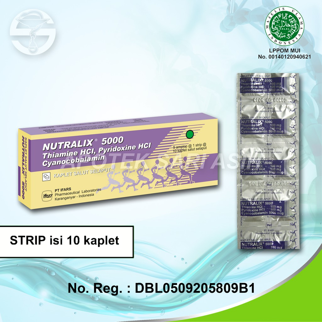 Jual NUTRALIX 5000 B Kompleks kaplet salut selaput Ifars STRIP isi 10 ...