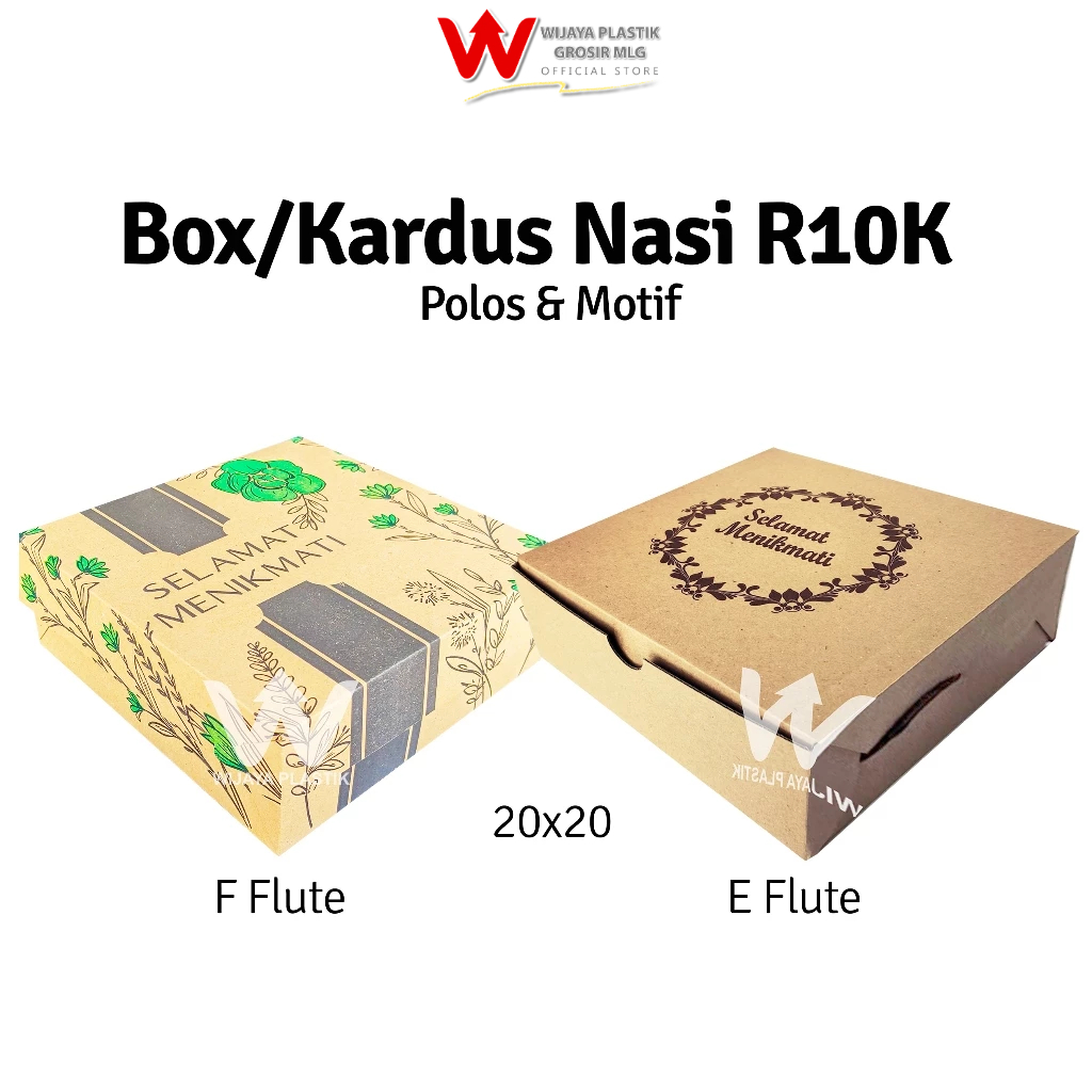 Jual [50Pcs] Box E & F Flute ( R10K ) 20x20 ( Polos & Motif ) --- 50 ...