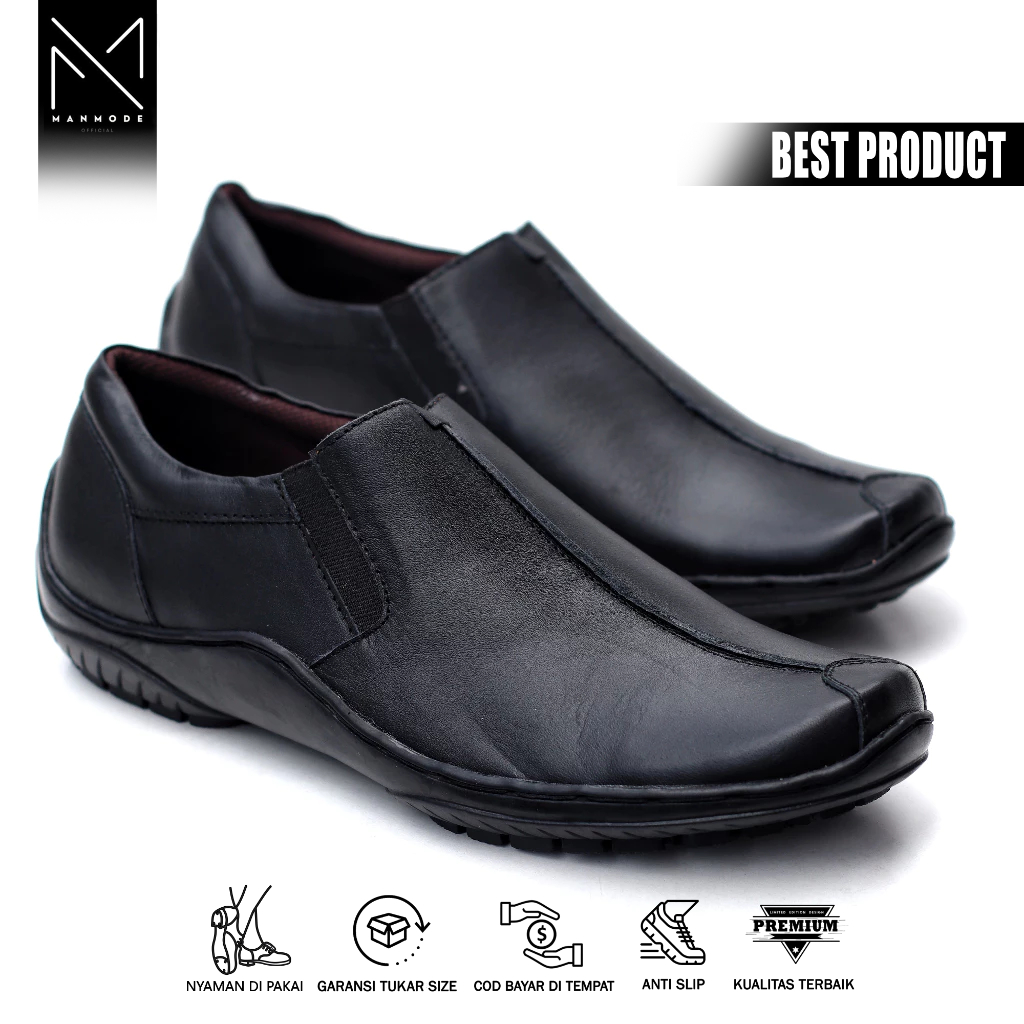 Jual Sepatu Slip-On Kulit Asli Pria Formal Kerja Kantor Lapangan Ukuran ...