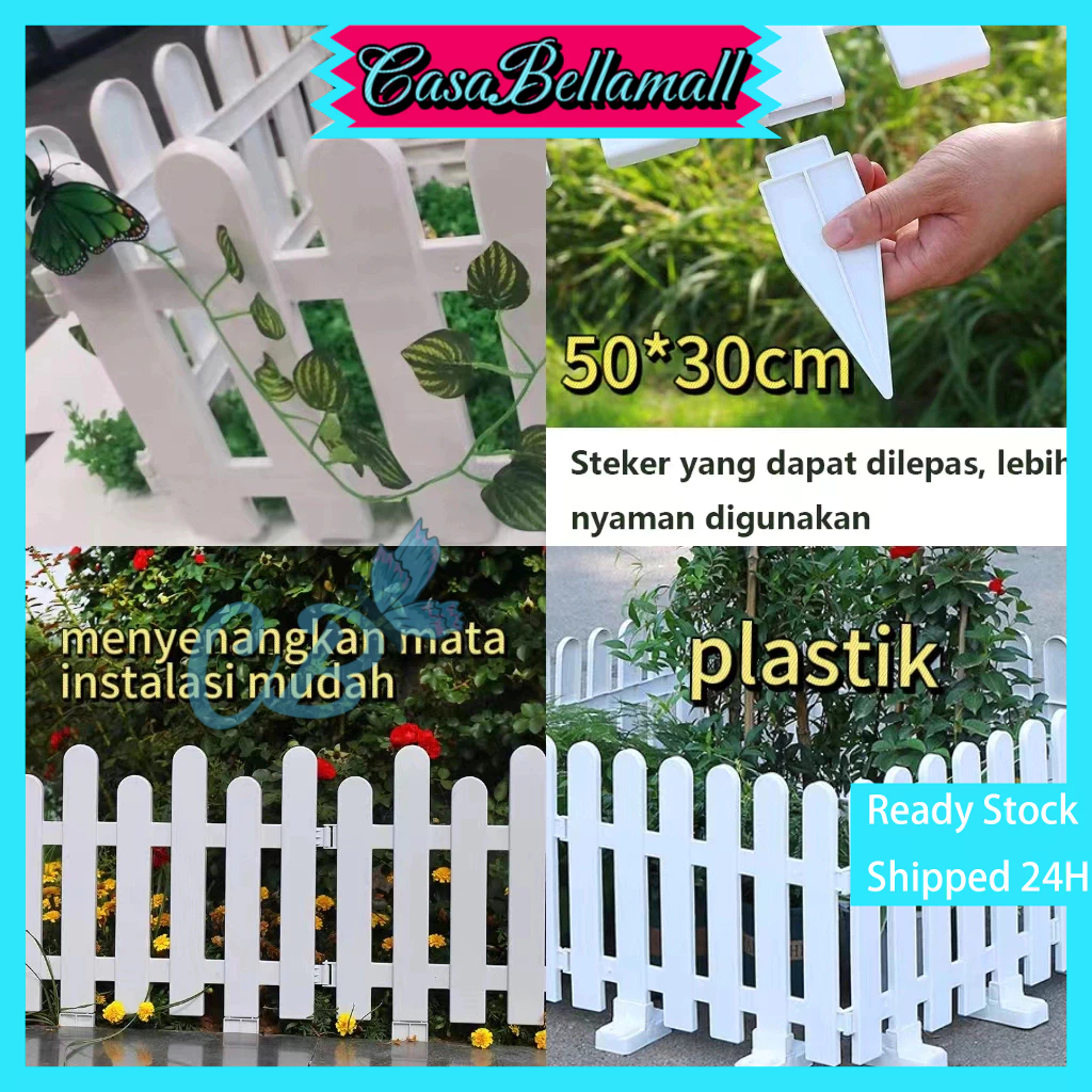 Jual Termurah-COD Pagar kebun / Pagar plastik / Pagar Plastik PVC Putih ...