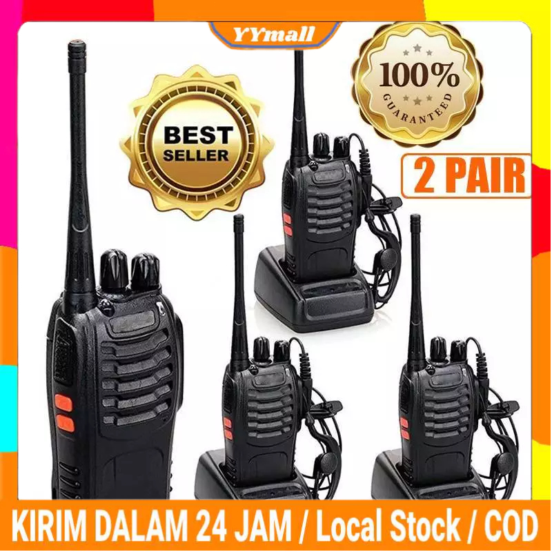 Jual 【COD】4PCS ht 888s Ht Walkie TalkieJarak Jauh 10km(Max) HT UHF 2 ...
