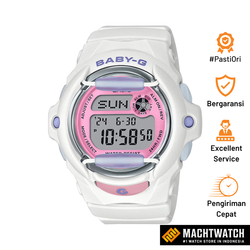 Jual Jam Tangan Wanita Casio Baby-G BG-169PB-7DR Be You Be Me Digital Dial White Resin Band ...