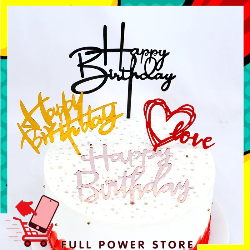 Jual FPS Topper Cake Happy Birthday Bahan Akrilik Hiasan Kue Ulang Tahun Acrylic Dekorasi ...
