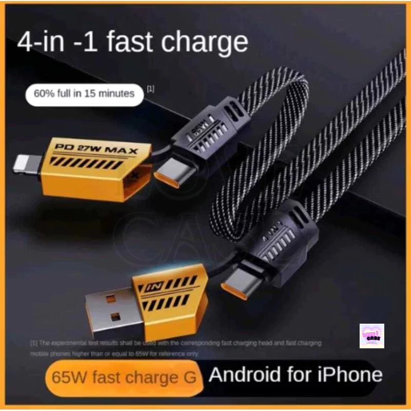 Jual LOVE CASE!!!! Kabel Data 4 In 1 65W Fast Charging PD TYPE C TO C ...
