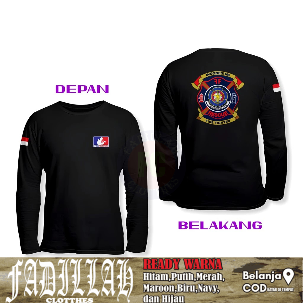 Jual Baju Kaos Pemadam Kebakaran DAMKAR Indonesian Fire Fighter Rescue ...