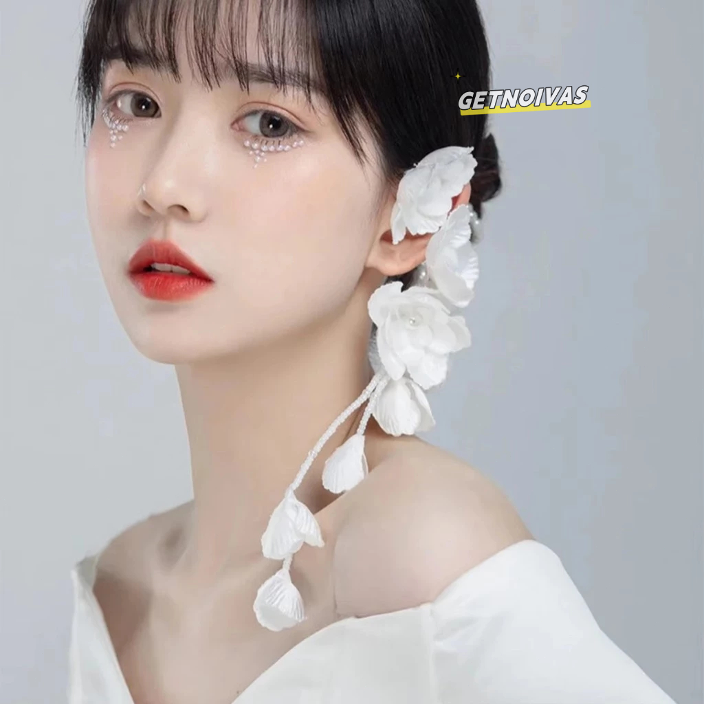 Jual Anting Pengantin Bunga Putih Buatan Tangan Perhiasan Pernikahan ...
