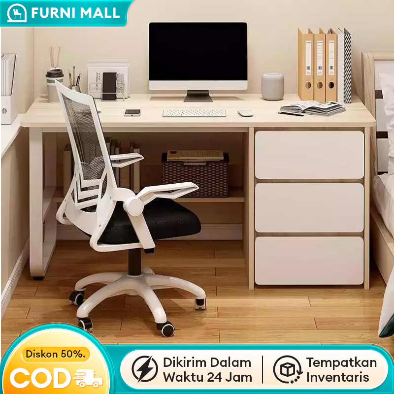 Jual Meja Kantor Dengan Laci / Meja Belajar /Meja Komputer / Meja Kerja ...