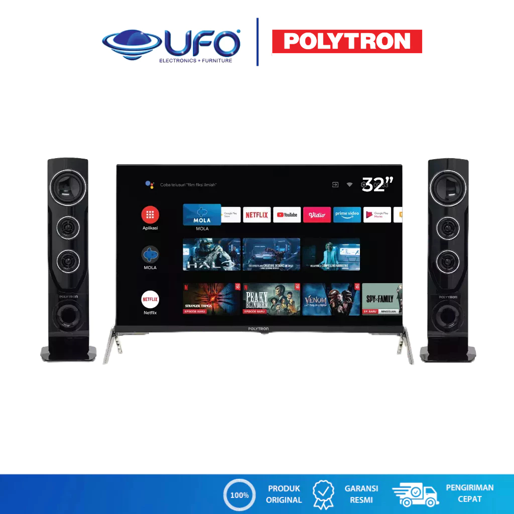 Jual Polytron 32 inch Led Smart Android TV With Speaker Tower ...
