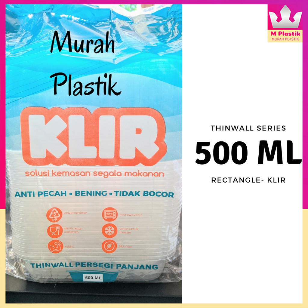 Jual Thinwall ( 450 - 1000 ml ) RECTANGLE & OVAL [Klir/Lux/KCS/Hiba] --- 25 pcs @Pack | 450ml ...