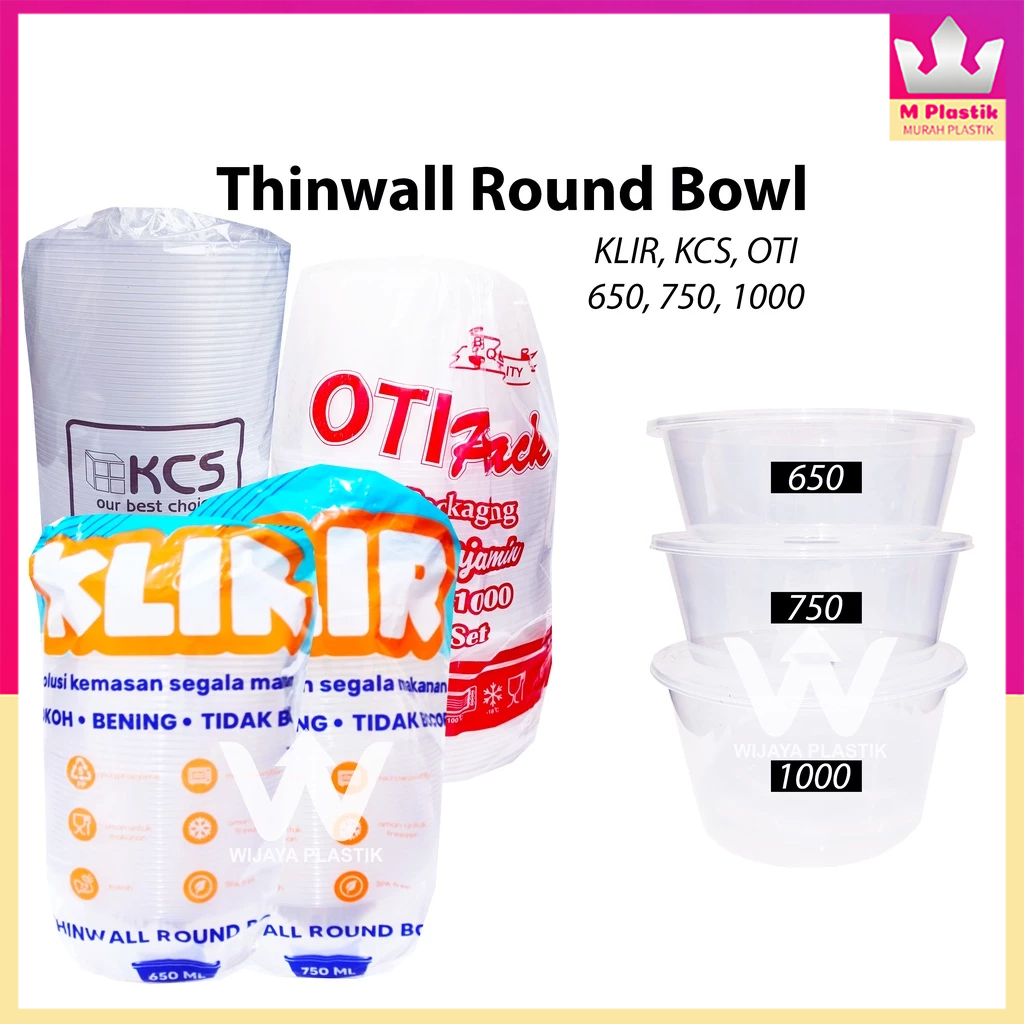 Jual Aneka Thinwall ( 650 750 1000 ml ) ROUND BOWL [Klir/Kcs/DM/Victory ...