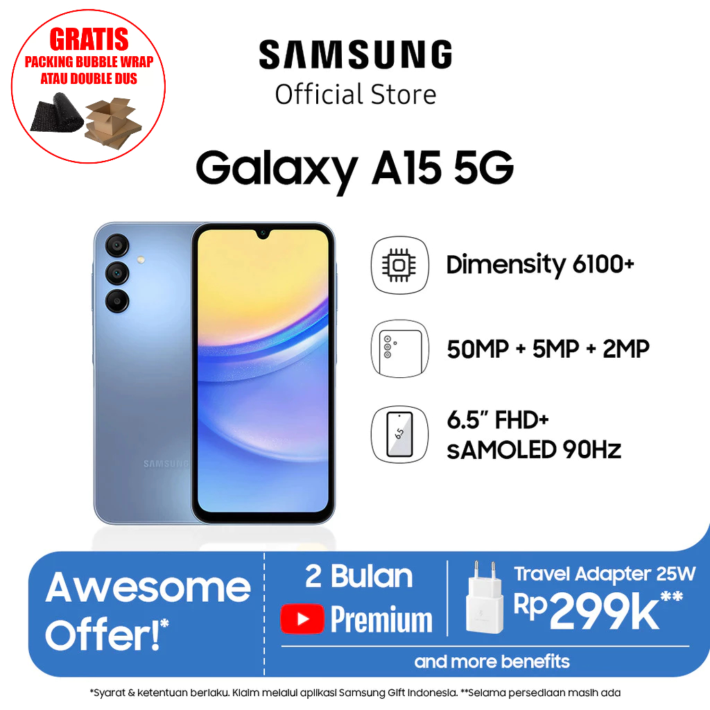 Jual SAMSUNG SMARTPHONE GALAXY A15 5G 8 GB/256 GB (SM-A156E/DSN) 6,5 ...