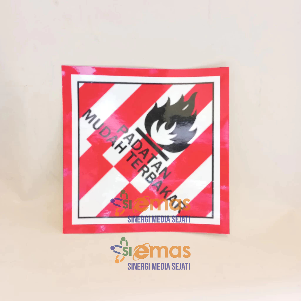 Jual Stiker Padatan Mudah Terbakar | Stiker Simbol Limbah B3 | Sticker ...