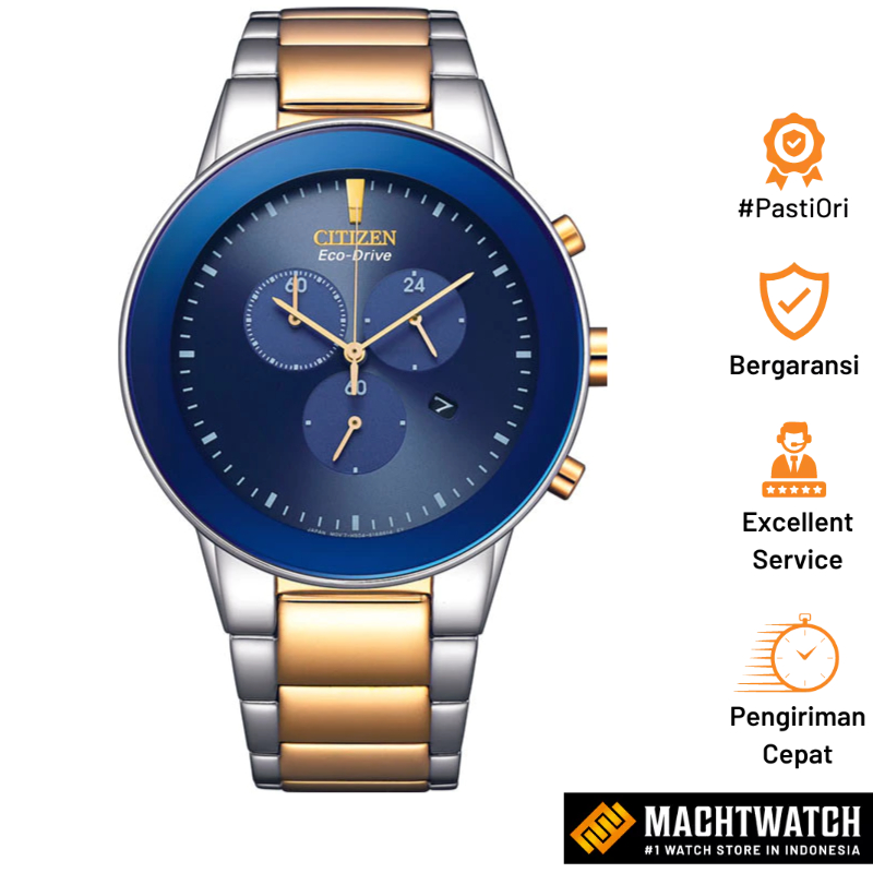 Jual [YEAR END SALE] Jam Tangan Pria Citizen Eco Drive AT2244-84L Men Chronograph Blue Dial Dual ...