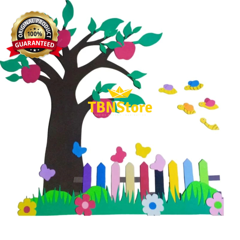 Jual Pohon Literasi Hiasan Dinding Pohon Buah-Buahan Set Pagar Dekorasi ...