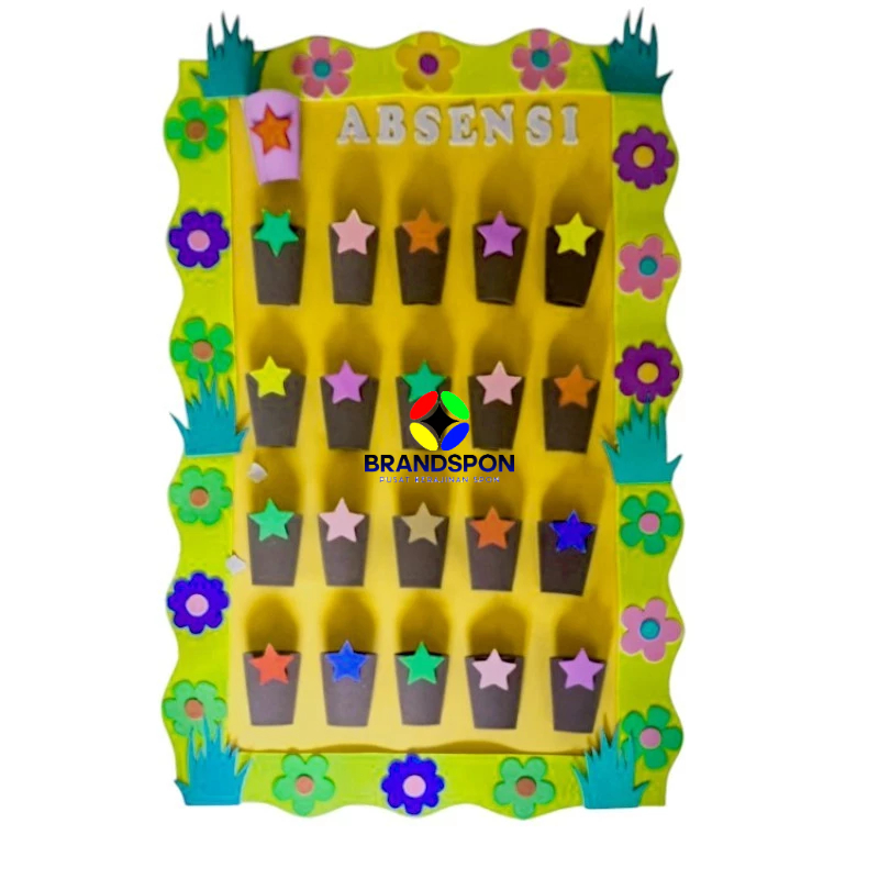 Jual Absensi Kelas (60 x 115 cm) Untuk Anak Paud TK SD Spon Eva bunga ...
