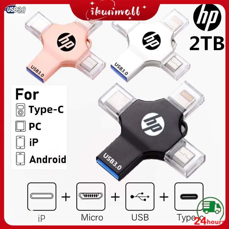 Jual ⭐COD⭐Flash Disk OTG 1TB 4 in 1 USB 3.0 Flash Drive Thumb Memory ...