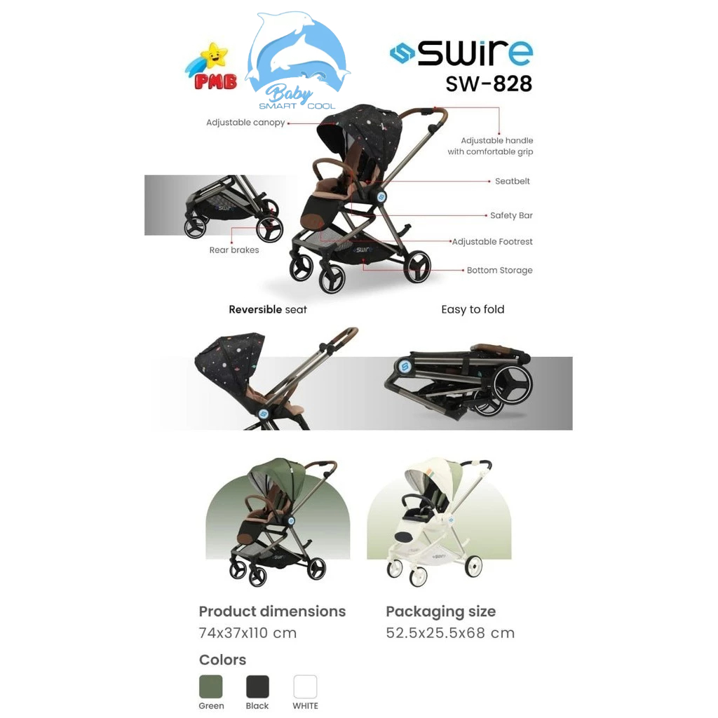 Jual STROLLER ANAK MURAH PMB BABY STROLLER SWIRE SW-828 | Shopee Indonesia