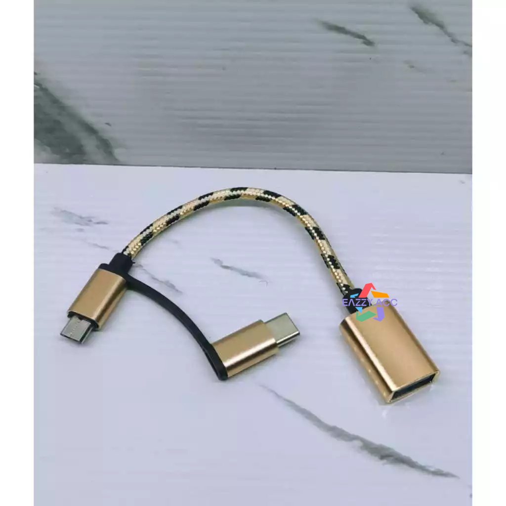 Jual OTG Kabel Combo 2 in 1 Micro USB Type C to USB 3.0 | Shopee Indonesia