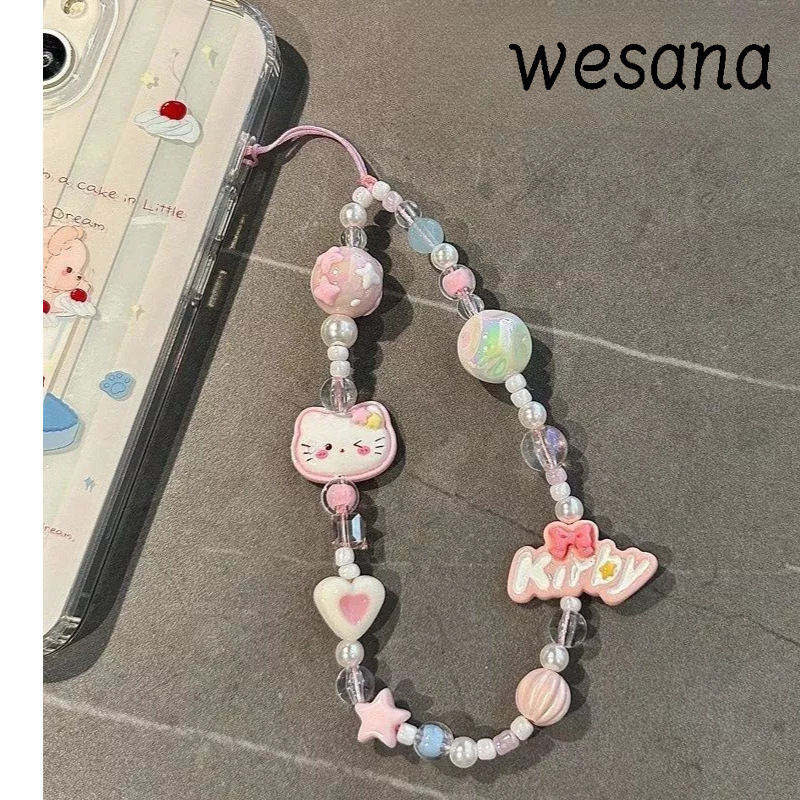 Jual Strap Phone Aesthetic Rantai Kitty Pink Gantungan HP Gelang ...