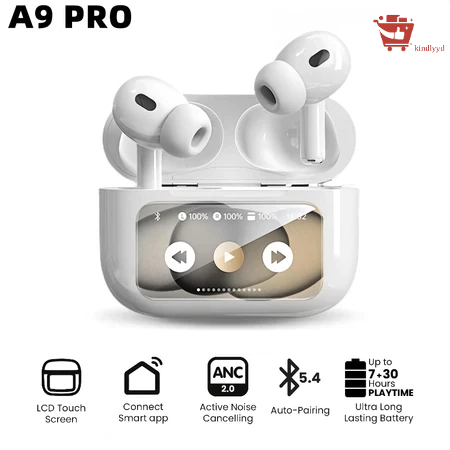 Jual A9 PRO The Pod LED Touch TWS Layar Touchscreen Bluetooth ANC ENC ...