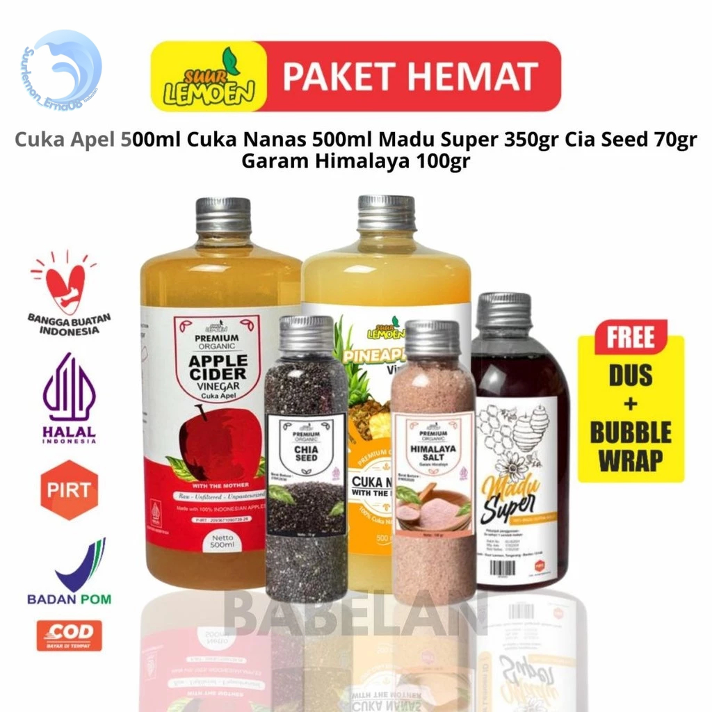 Jual Paket Super Hemat Untuk Diet dan Detox 5in1 Cuka Nanas, Cuka Apel ...
