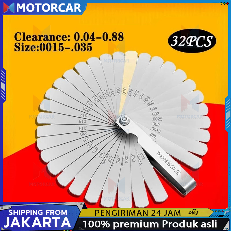 Jual 32 Blades Combination Feeler Gauge Metric Imperial Gapped Filler ...