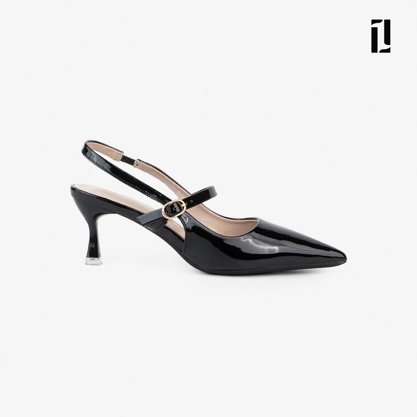 Jual Lawrensia Kim - Sepatu Wanita Slingback Heels Glossy Hak 7.5 Cm ...