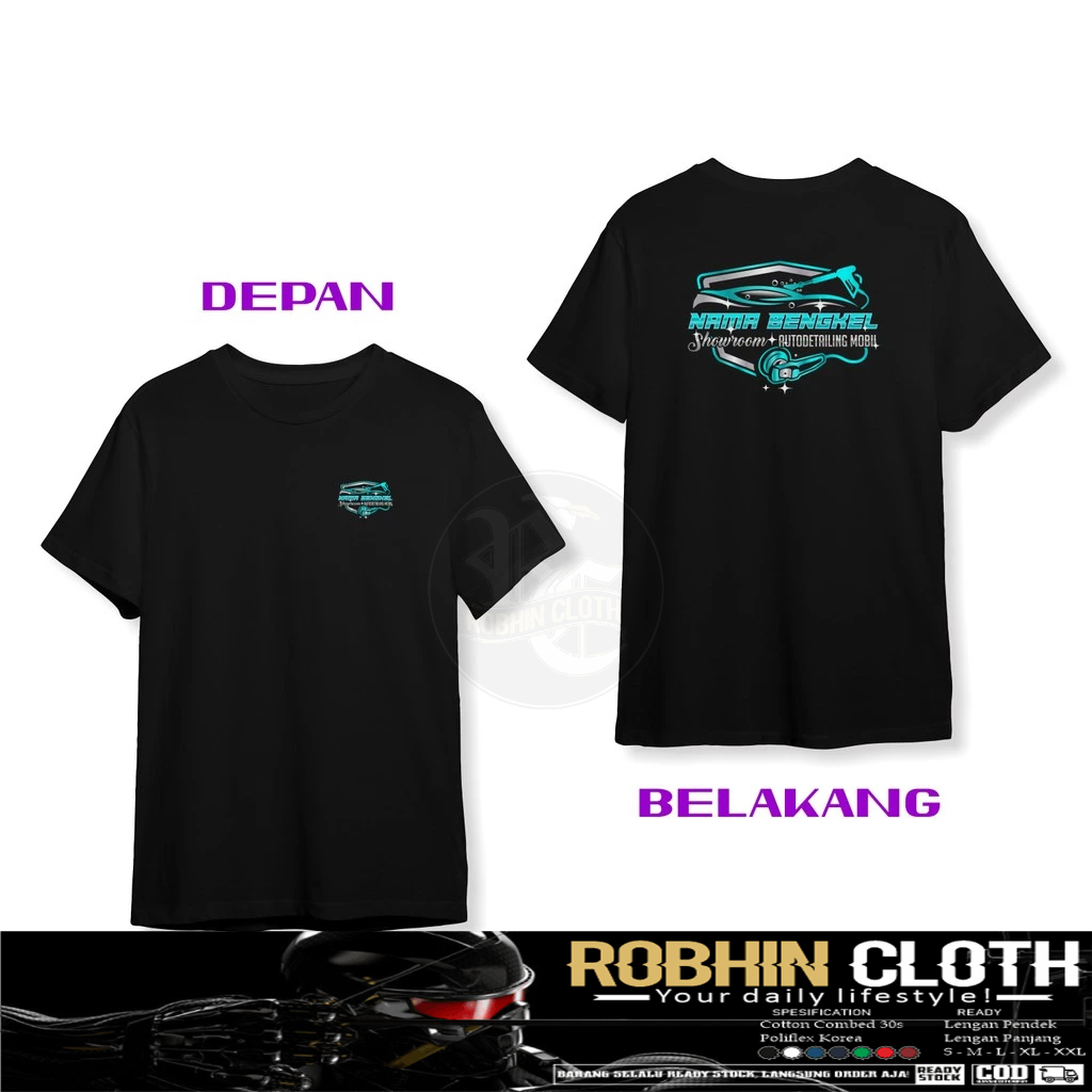 Jual Kaos Baju Bengkel Showroom Auto Detailing Mobil Gratis Nama ...
