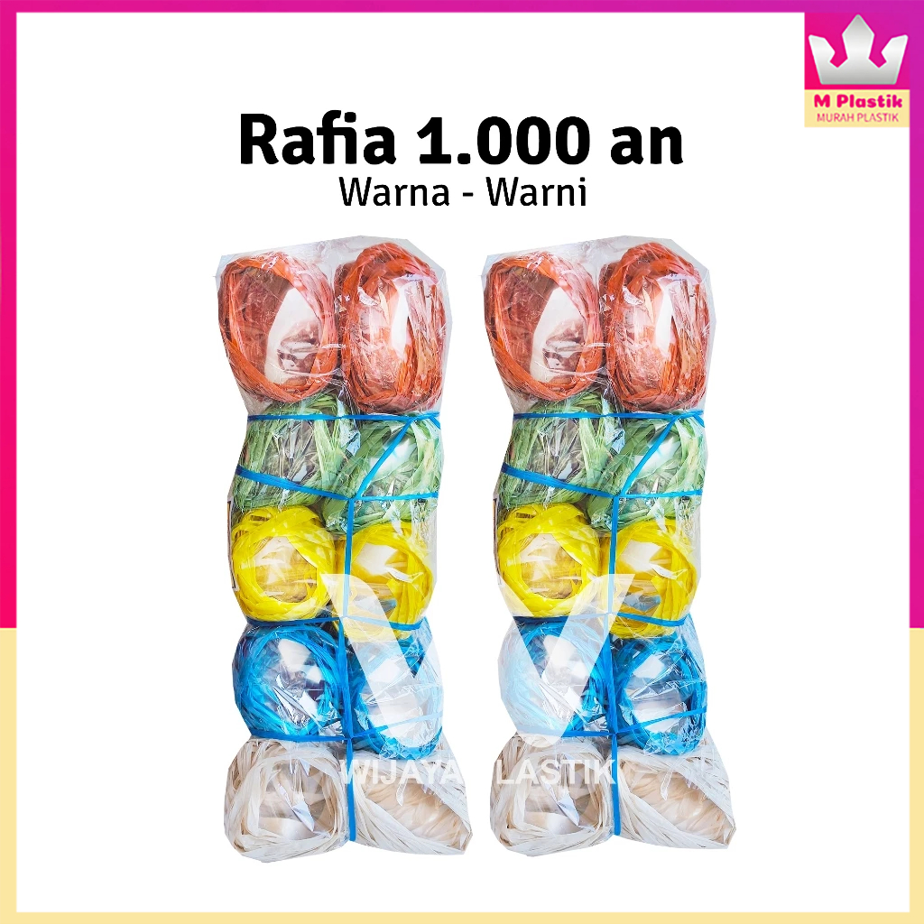 Jual Tali Rafia Warna [Rp 1.000 an] uk ± 50 Gram @Roll | 1000 an warna ...