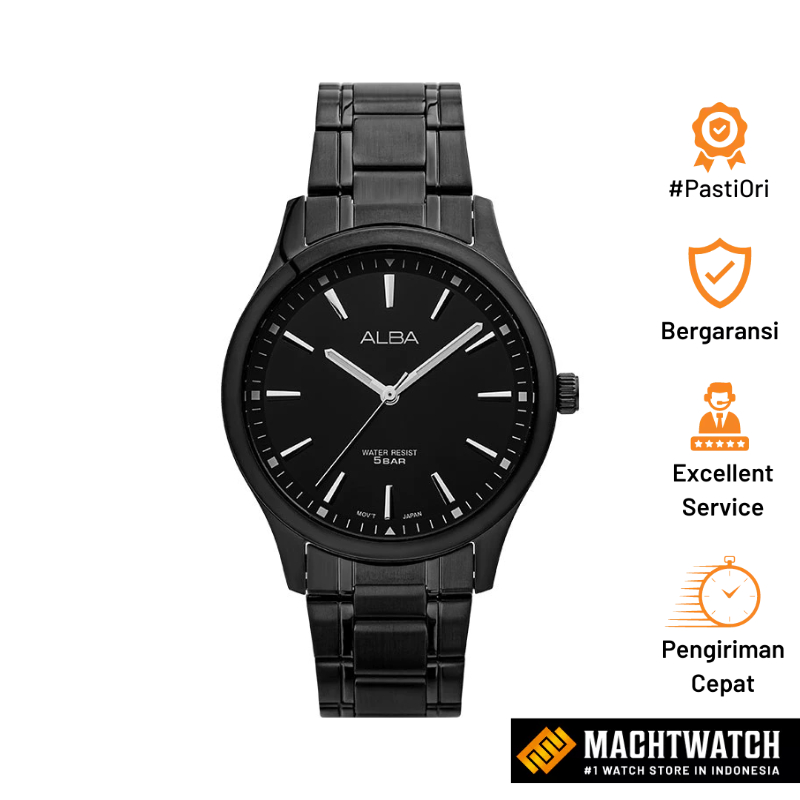 Jual Jam Tangan Pria Alba Prestige ARX005X1 Men Black Dial Black ...