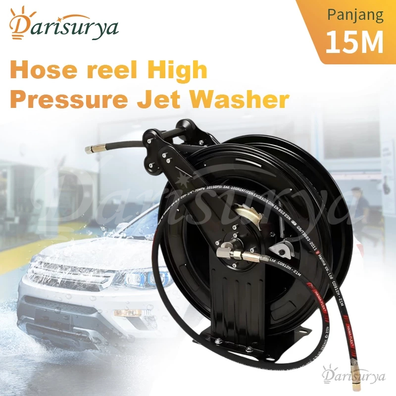 Jual 15 Meter selang High Pressure Heavy Hose Reel Jet Washer Hose M14 ...