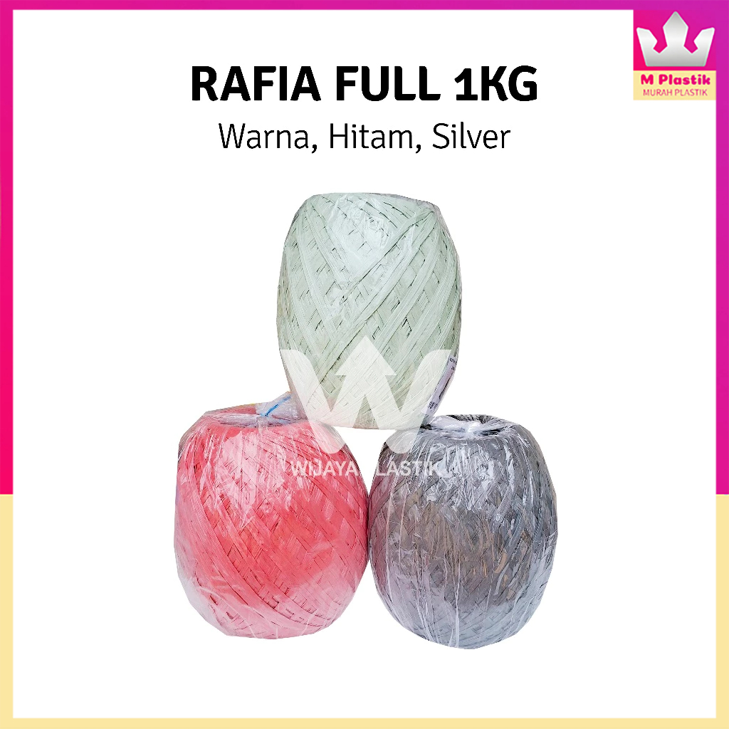 Jual Tali Rafia Kiloan ( 1KG ) Warna/Hitam/Silver --- 1 KG @Roll ...