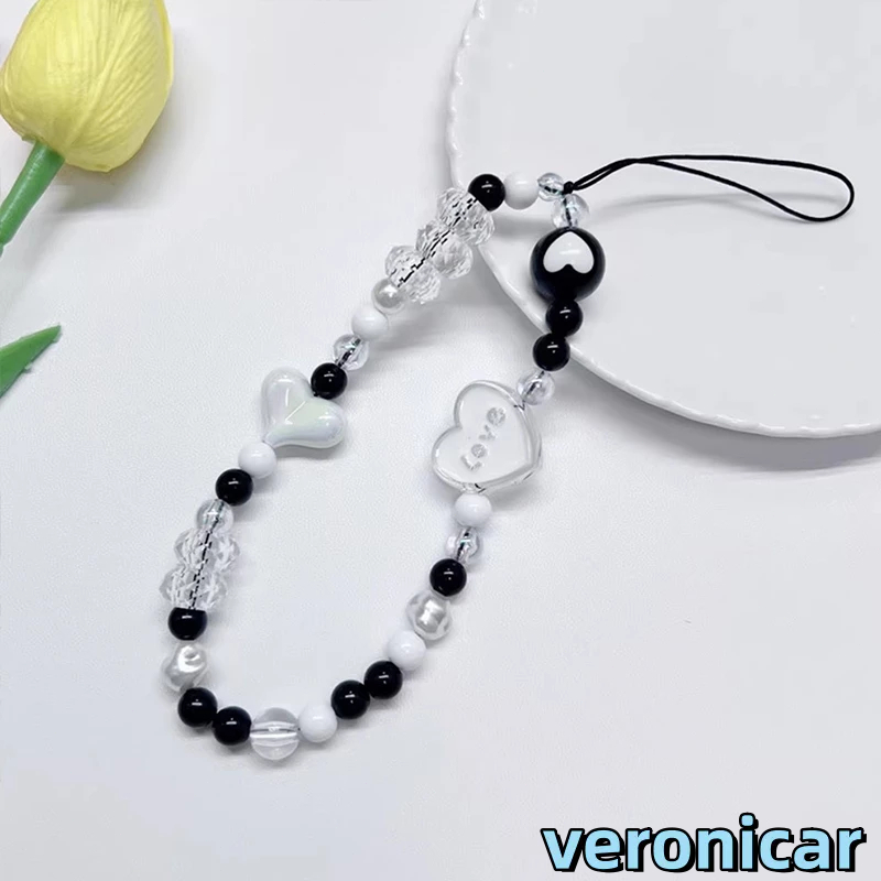 Jual Phone Strap kupu-kupu gantungan hp manik manik Black White Pink ...