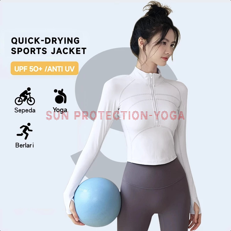 Jual Baju Olahraga Wanita Jaket Olahraga Wanita Anti Uv Baju Jogging Wanita Baju Lari Wanita ...