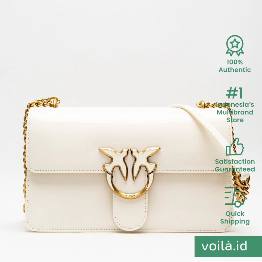Jual Love Birds Glossy Patent Finish Leather Crossbody Bag White ...