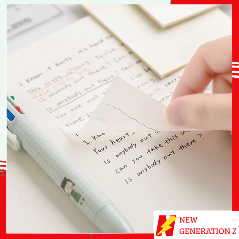 Jual NGZ Set Kertas Notes Transparan 50 Lembar Label Stickers PET Tahan ...