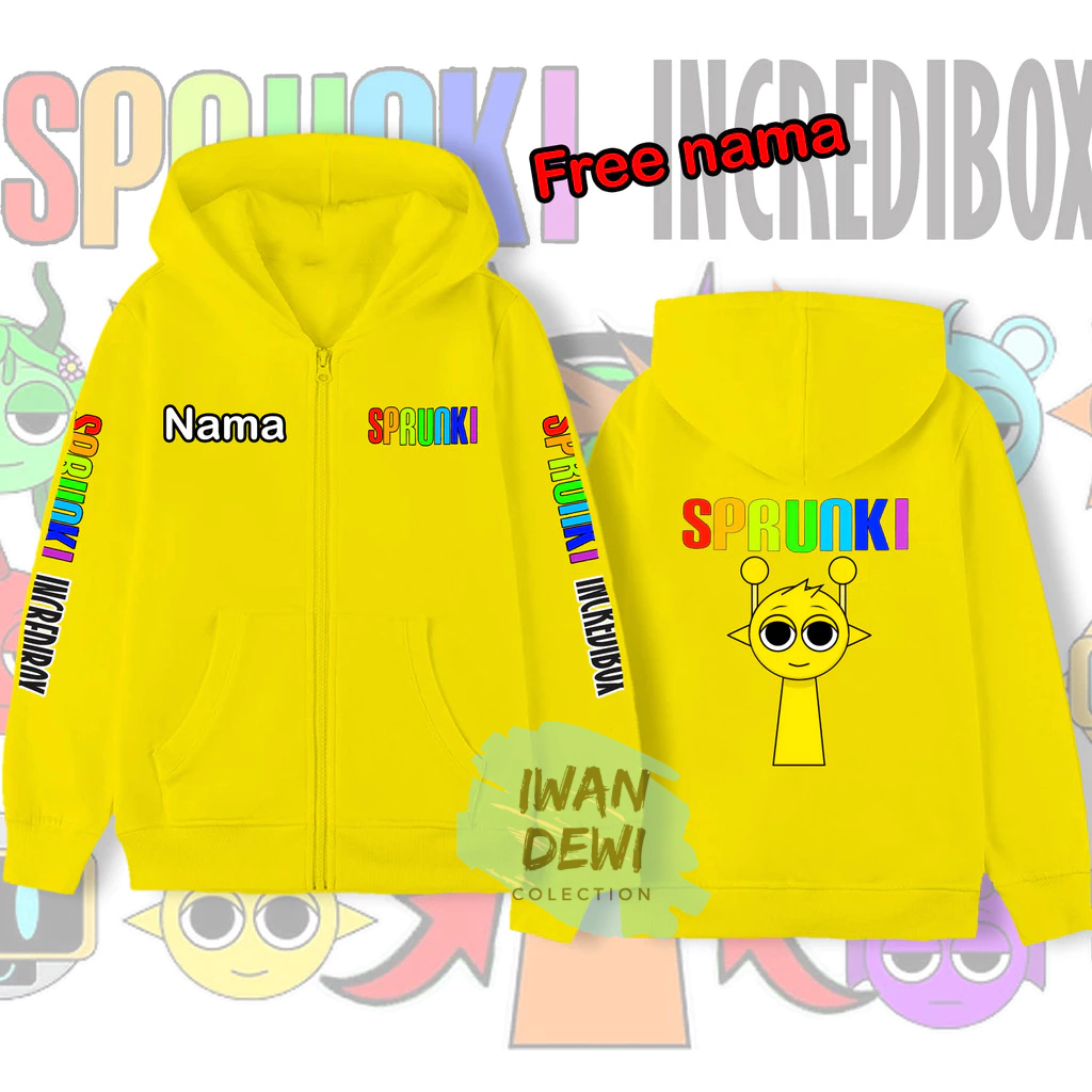 Jual Hoodie Zipper Anak Sprunki Incredibox - Jaket untuk Anak Laki-Laki ...