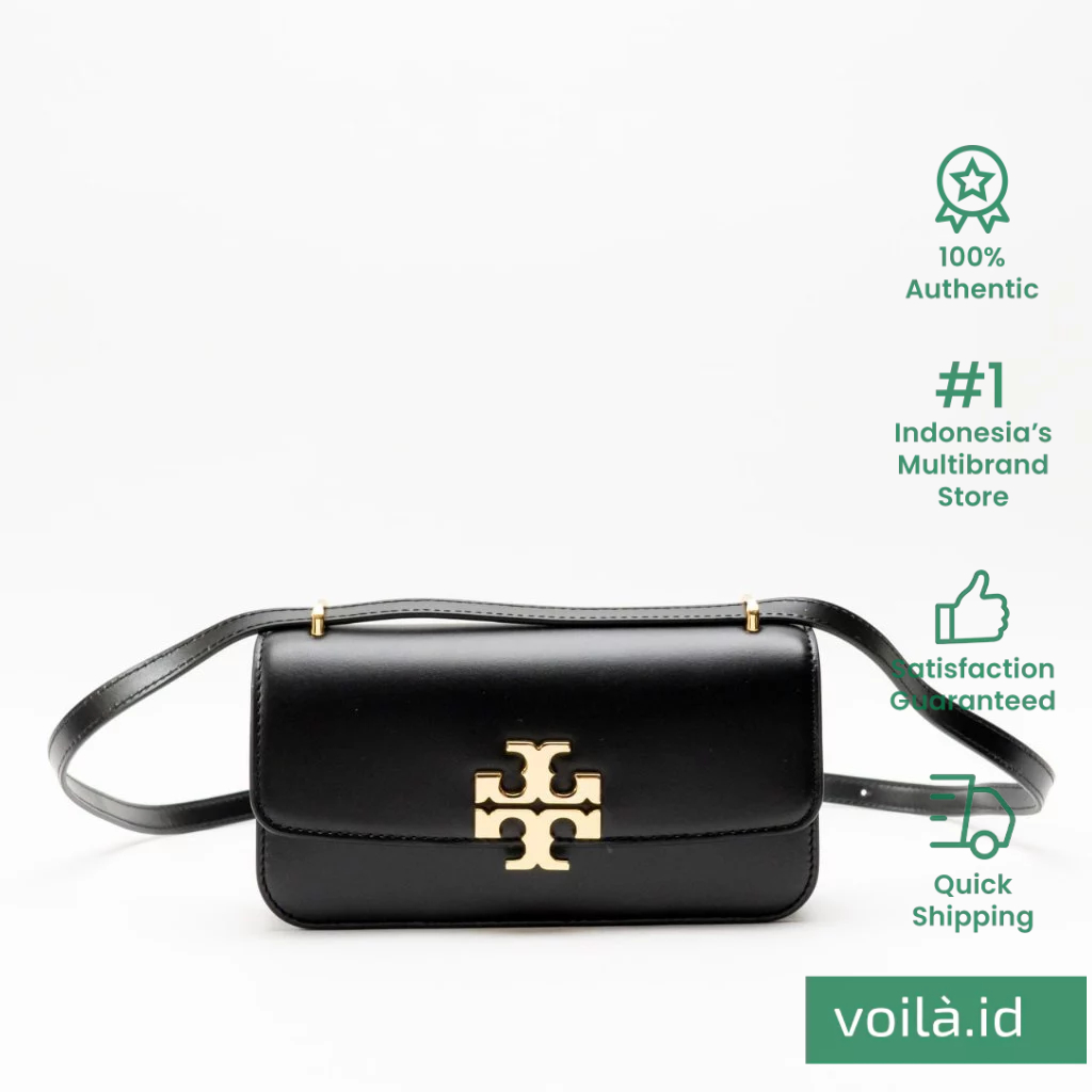Jual Tory Burch Eleanor Calf Small Rectangular Bag Black | Shopee Indonesia