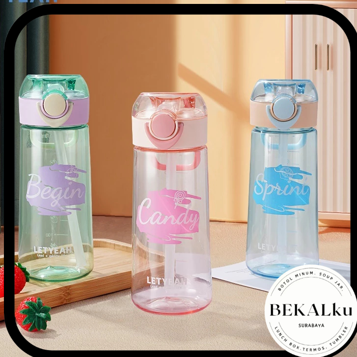 Jual BEKALKUsby Botol Minum aesthetic Water Botol Begin Candy Sprint ...