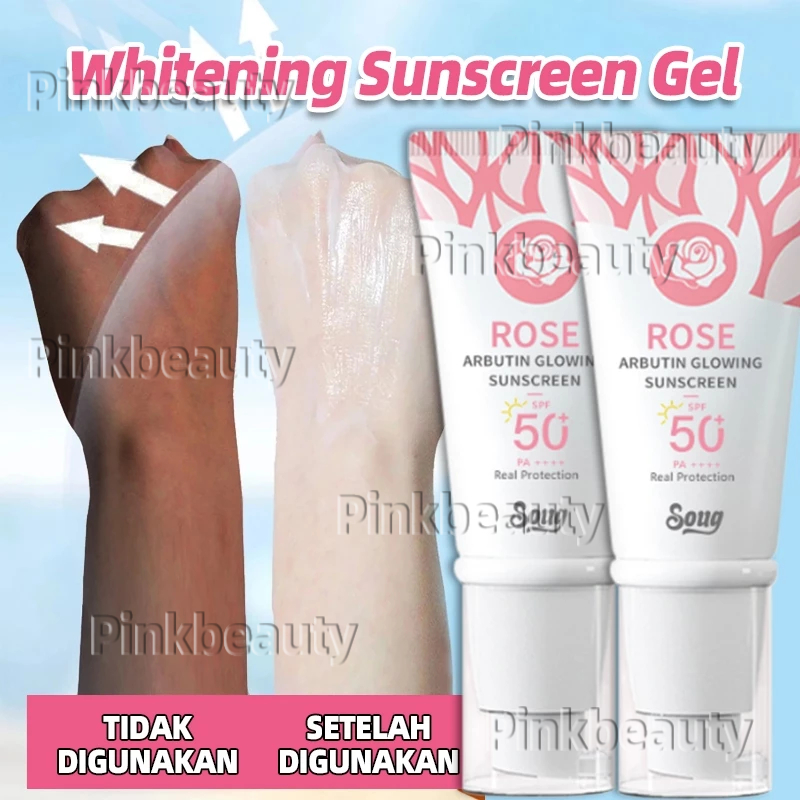 Jual Rose Arbutin Sunscreen 30g SPF50 PA+++ UVA/UVB Sun Protection Whitening Brightening ...