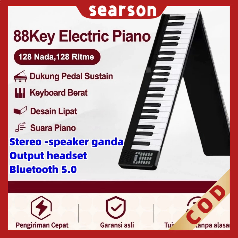 Jual 【24H】88 key bluetooth piano lipat folding piano 88-key smart ...