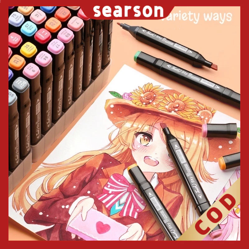 Jual 【READY】168/204 Warna Sketsa Spidol Umum General Marker Set ...