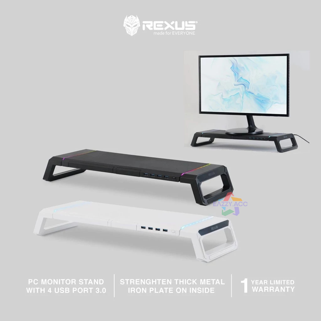 Jual Monitor Stand REXUS TRANT RX-FP03 With RGB Light | USB3.0 X 4 ...